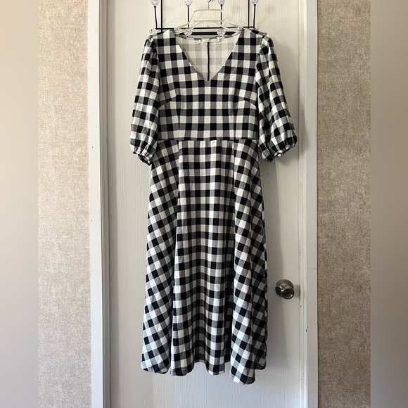 Ellison | Dresses | Ellison Black And White Gingham Midi Dress | Poshmark